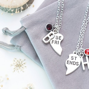 Personalised Matching Best Friend Necklaces - Friend Gift. Matching Set ...