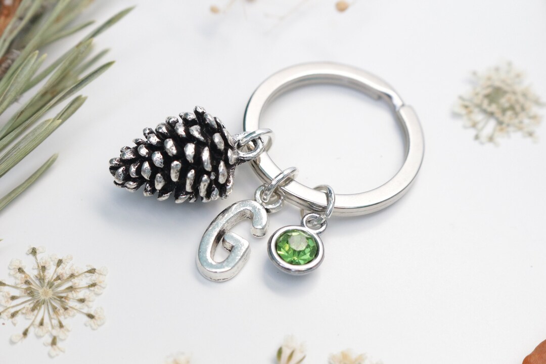Personalised Pine Cone Keyring Nature Jewellery. Nature Lover Gift ...