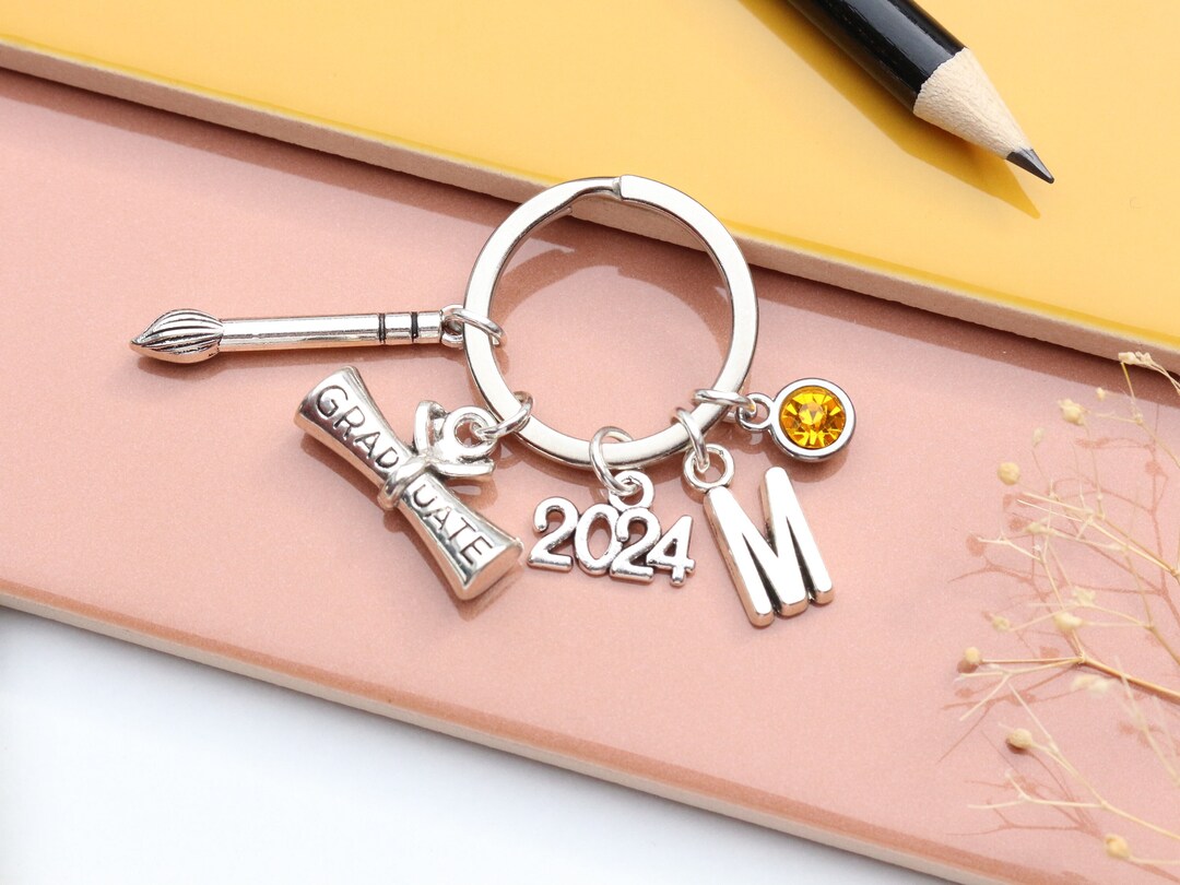 Personalised Art Student Graduation Keyring Art Graduate, 2024 ...
