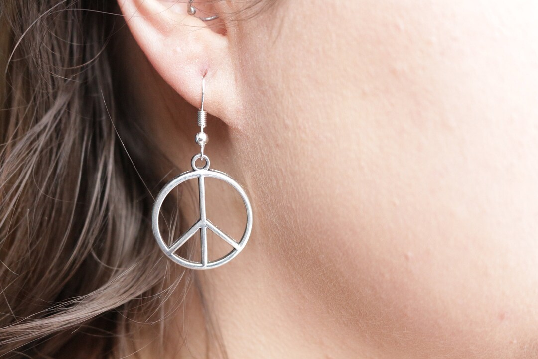 Peace Sign Earrings - Boho Jewellery, Festival Earrings, Hypoallergenic ...