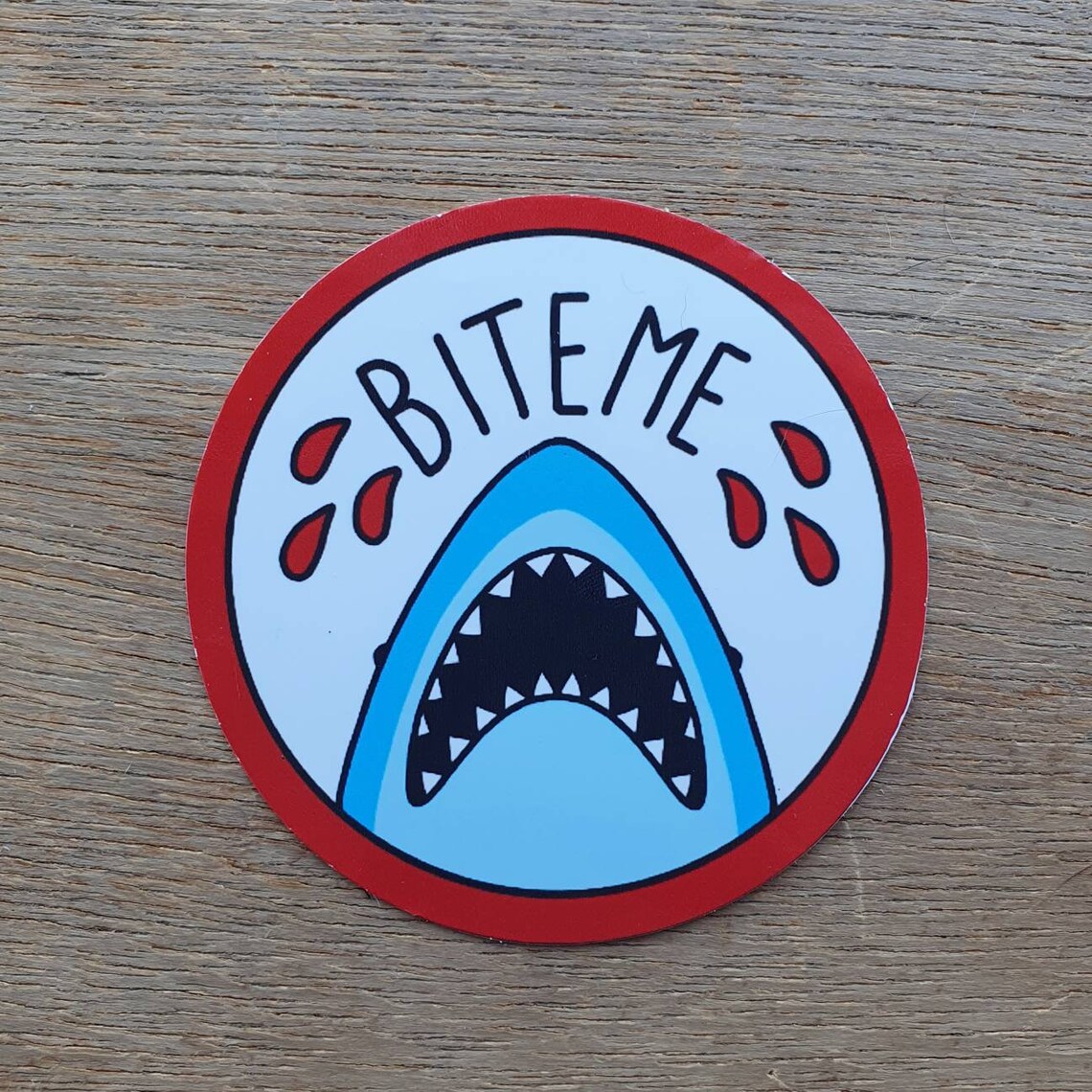 Bite Me Sticker Decal Jaws Shark Homemade Handmade Diy | Etsy