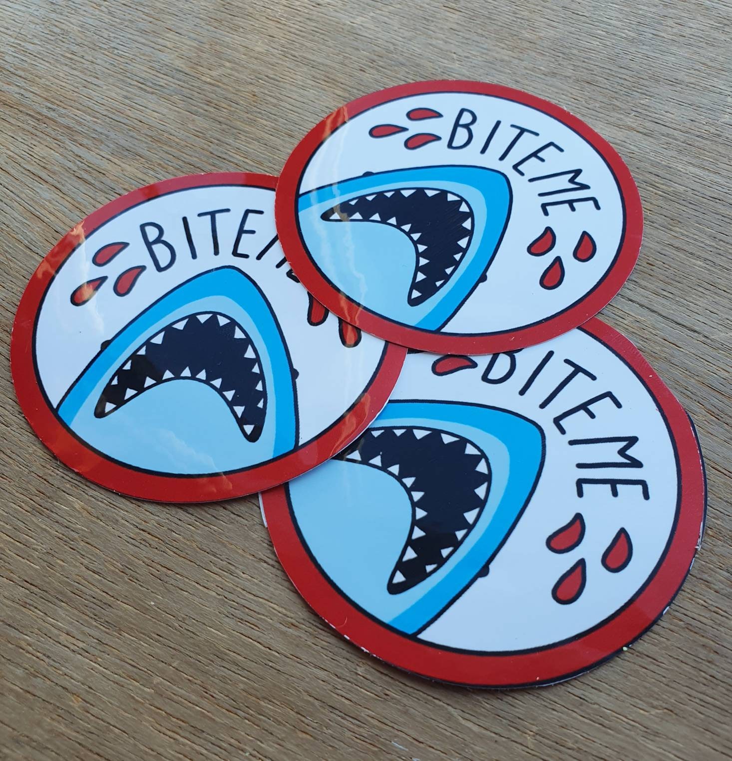 Bite Me Sticker decal jaws shark homemade handmade diy | Etsy