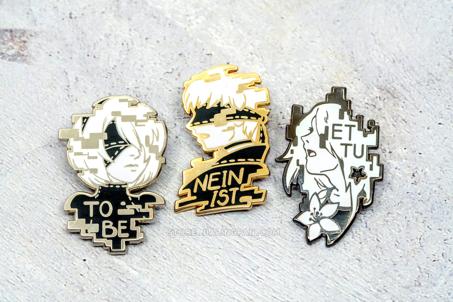 Nier : Automata Enamel Pins - 2B A2 93 Pod152 Robot Black Box Lunar ...