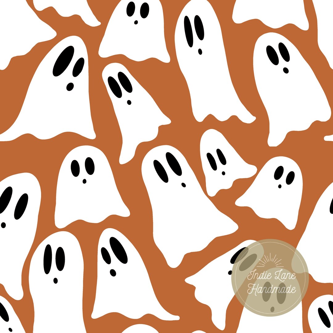 Groovy Ghosts Halloween Fall Seamless Repeat Pattern JPG | Digital ...