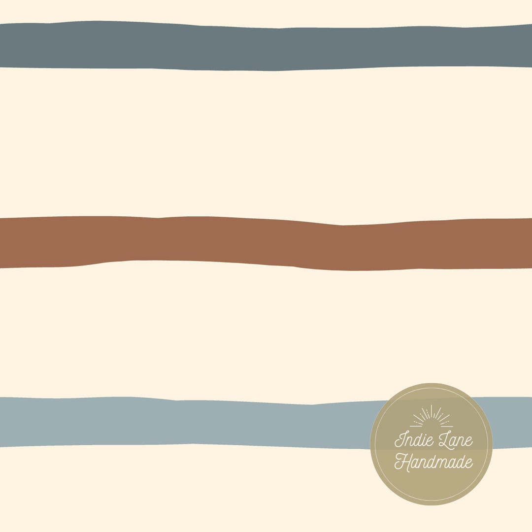 Hand-drawn Blue Cream Stripe Seamless Repeat Pattern JPG | Digital ...