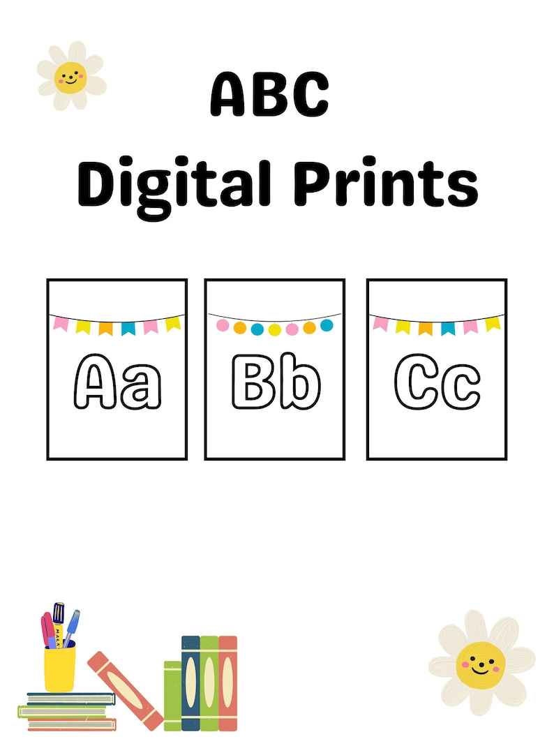 Alphabet Digital Prints | Classroom Digital Resources | ABC Signs - Etsy