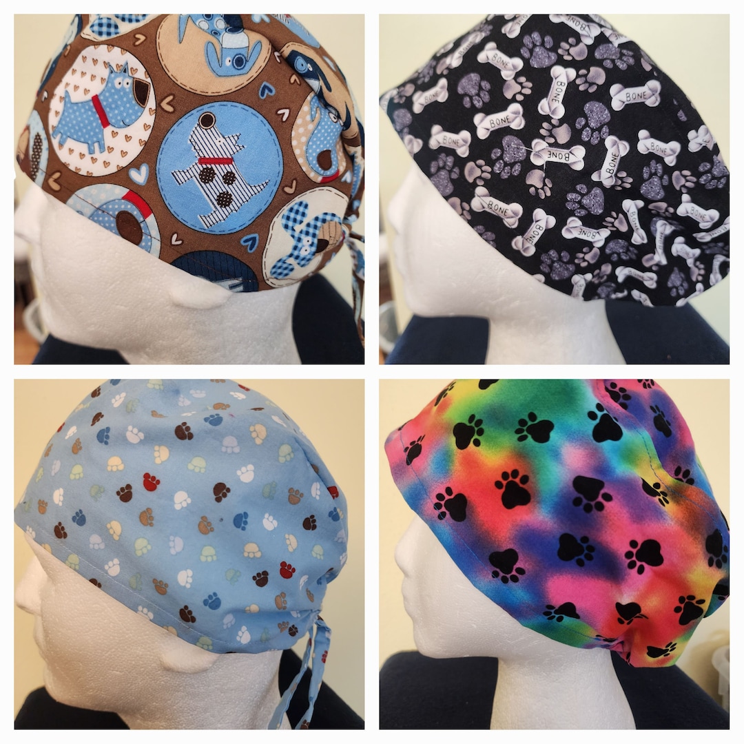 Puppy Paws Surgical Scrub Hat - Etsy