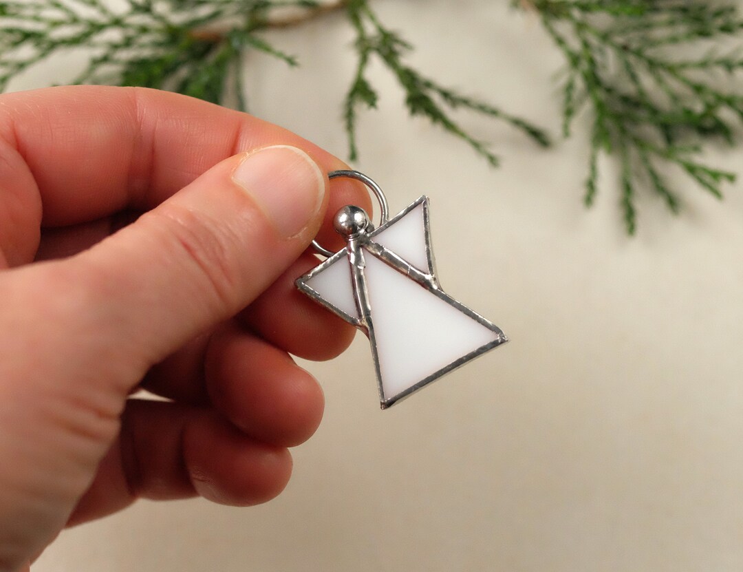 Very Little Angels in Boxes, Pendant or Magnet, White Mini Stained ...