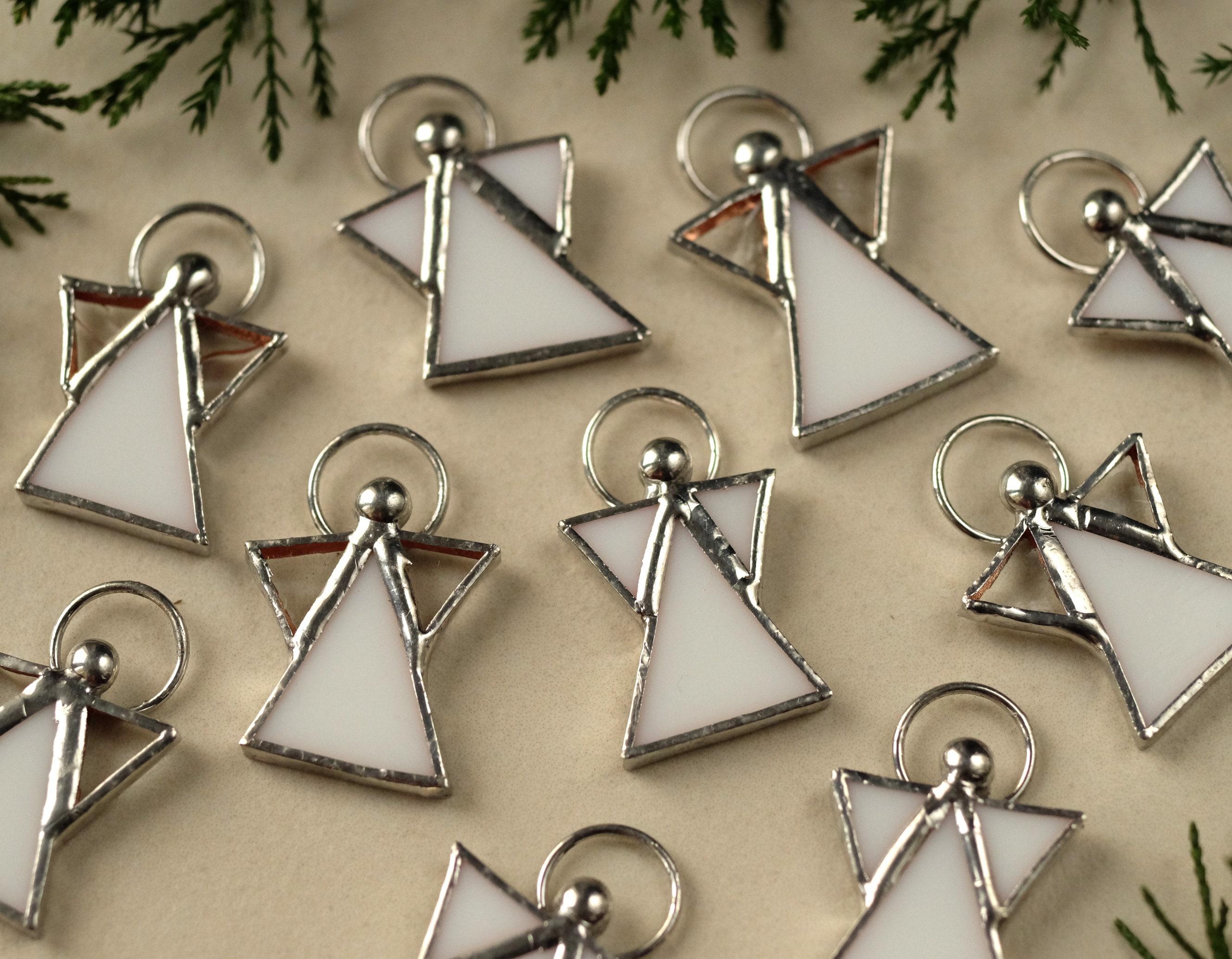 Very Little Angels in Boxes, Pendant or Magnet, White Mini Stained ...