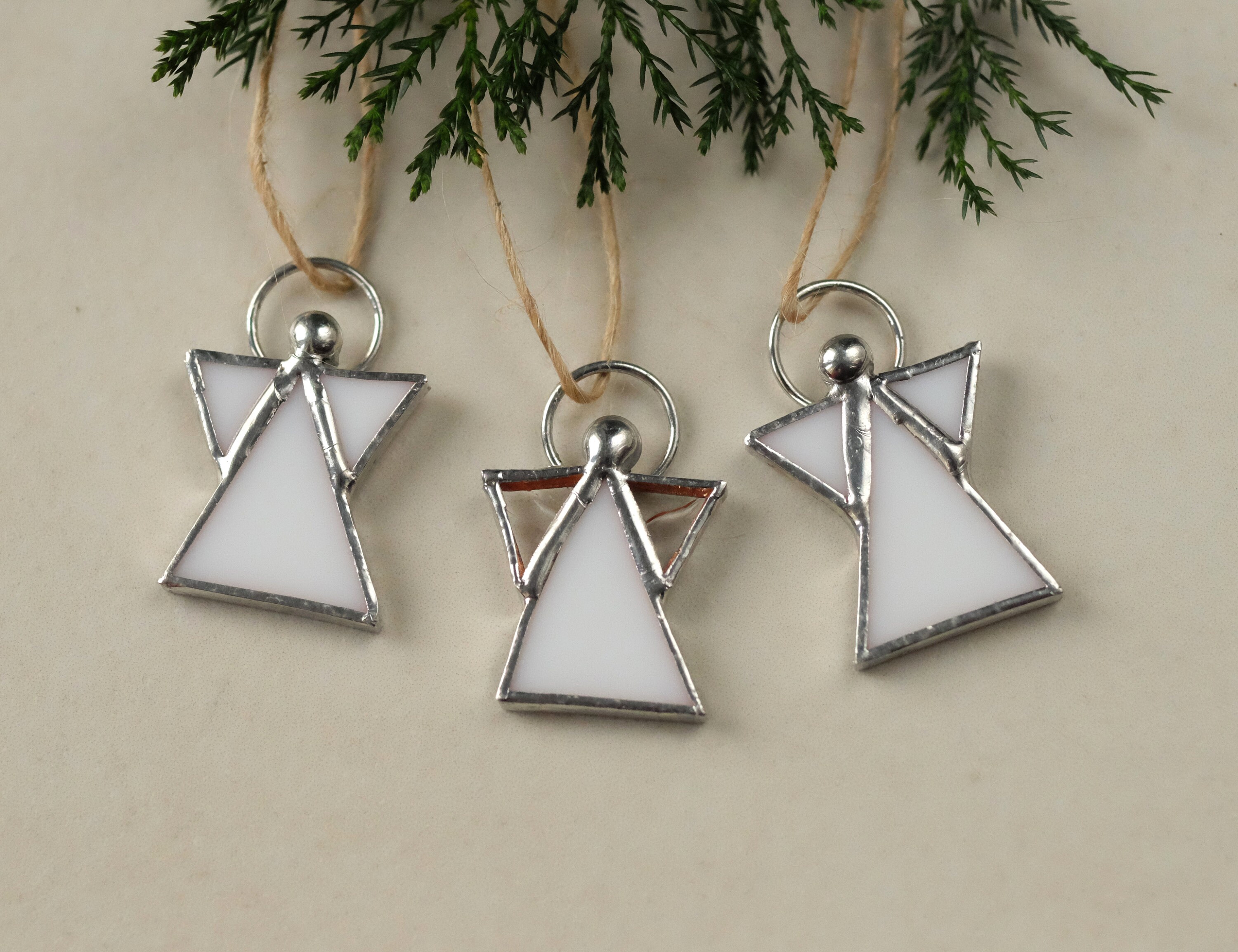 Very Little Angels in Boxes, Pendant or Magnet, White Mini Stained ...