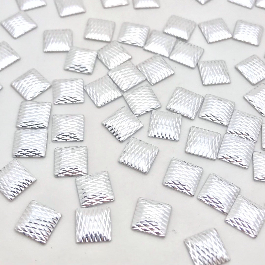 Silver Square Check Shaped Hotfix Nailhead / Available Sizes 3x3mm ...