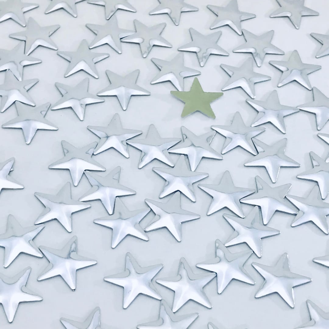 Silver Star Shaped Hotfix Nailhead / Available Sizes 5mm, 10mm, 13mm ...
