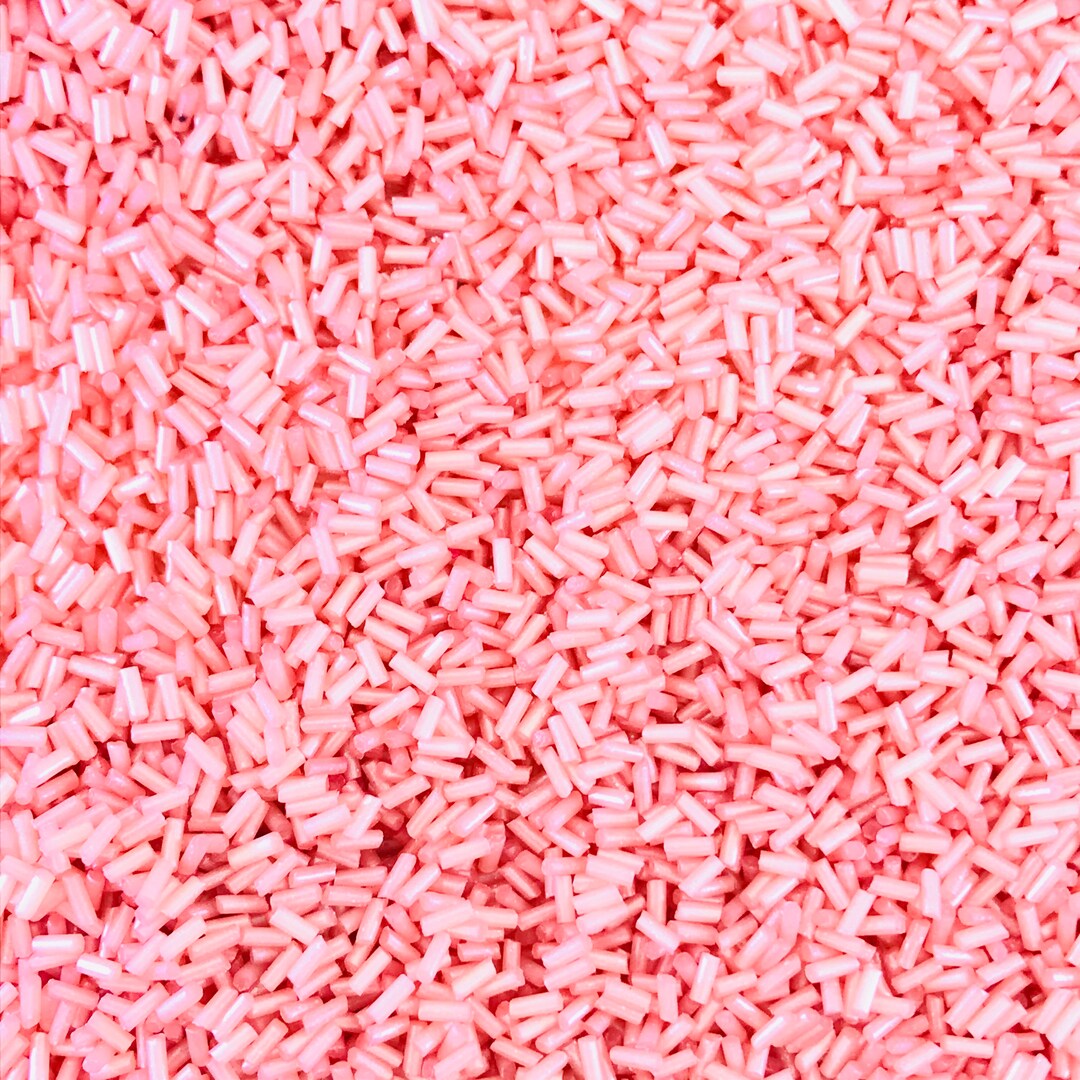 Pink Stick Beads / No Holes / Fake Sprinkles / USES Jewelry, Key Chains ...