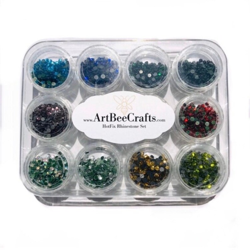 Hotfix Rhinestone Set- 12 Color Assortment Size 1.7mm - 2.2mm Uses ...