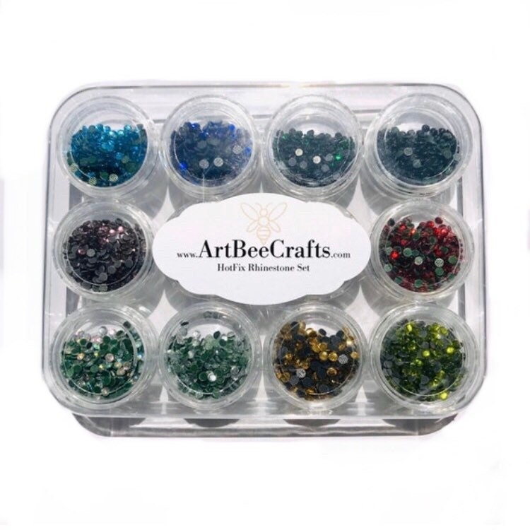 Hotfix Rhinestone Set 12 Color Assortment Size 1.7mm 2.2mm - Etsy