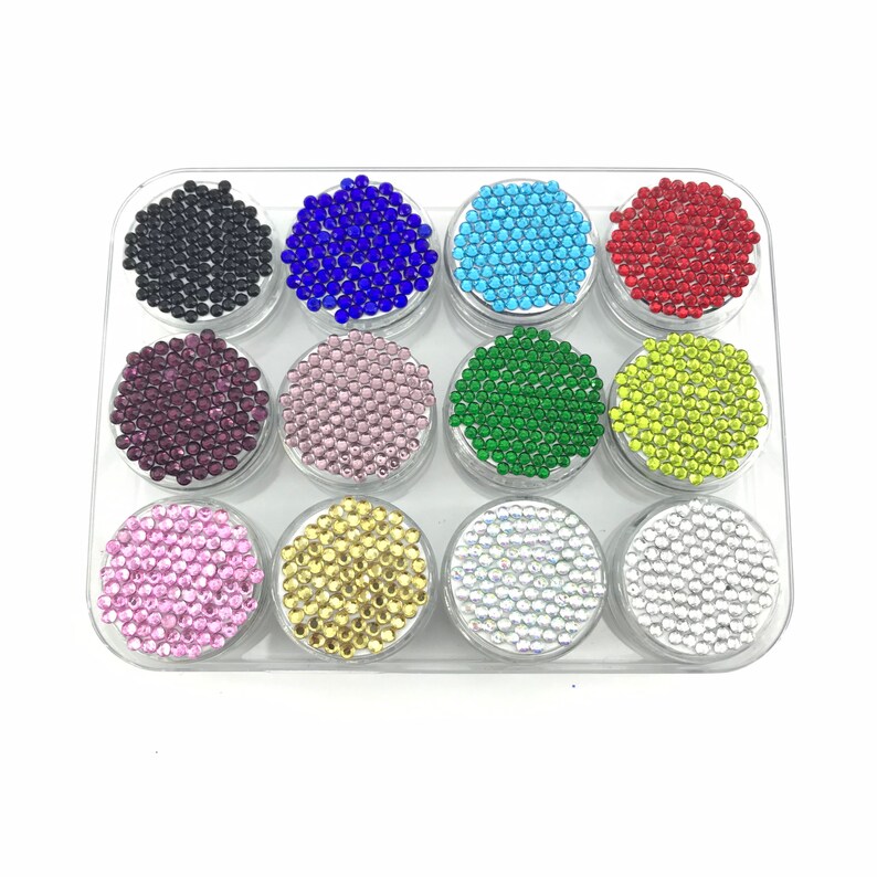 Hotfix Rhinestone Set 12 Color Assortment Size 1.7mm 2.2mm - Etsy