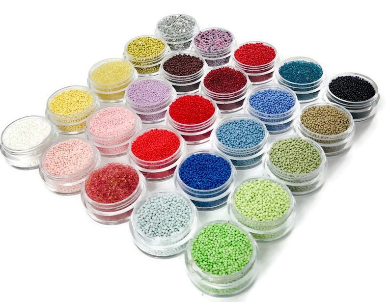 Microbeads Set 25 Colors Assortment No Holes 0.2mm - 1.2mm -caviar ...
