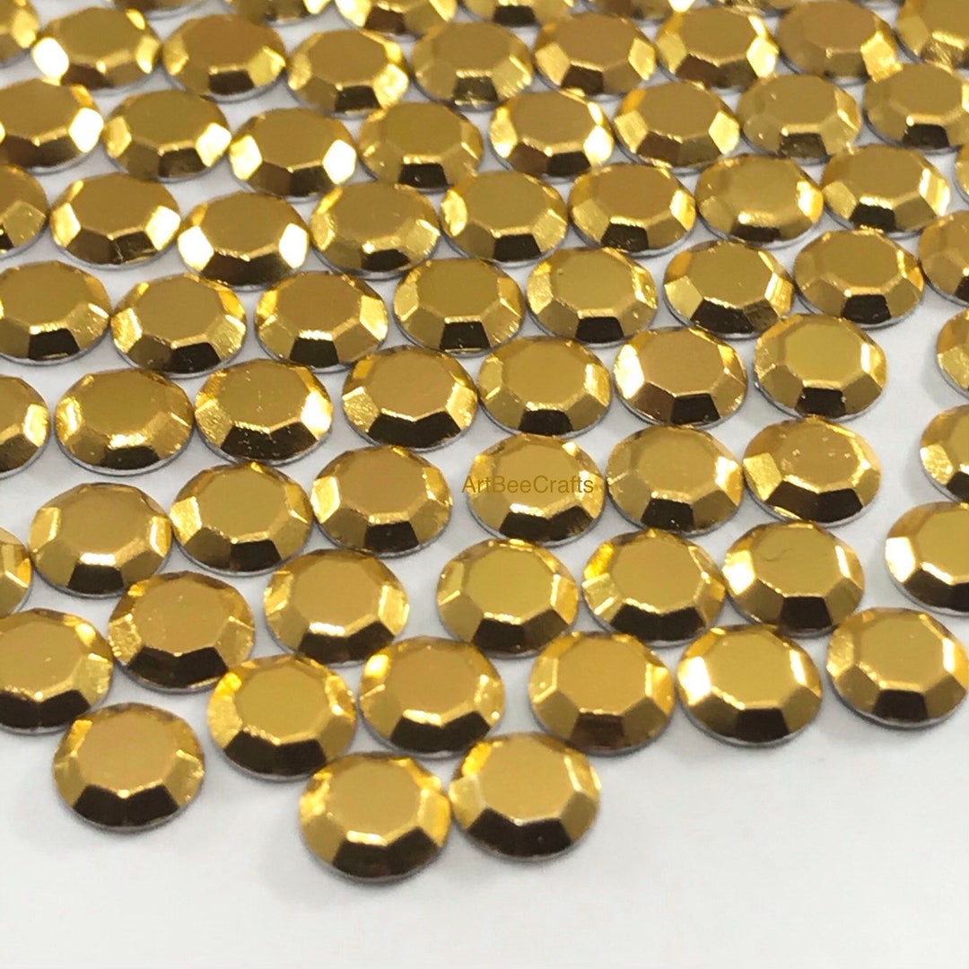 Gold Hotfix Rhinestuds / Available Sizes 3mm, 4mm, 5mm / Add Sparkle to ...