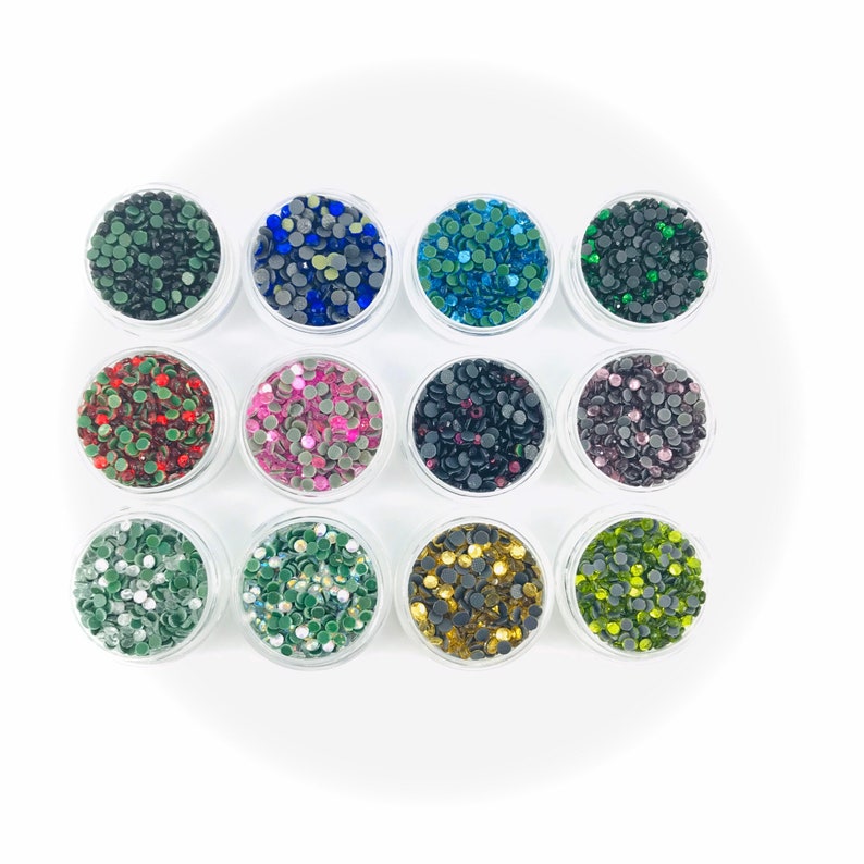 Hotfix Rhinestone Set- 12 Color Assortment Size 1.7mm - 2.2mm Uses ...