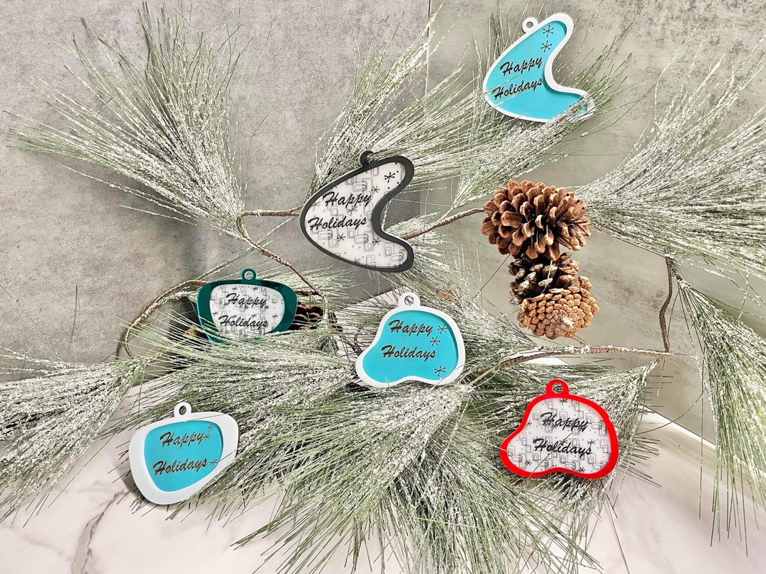 Retro Vintage Atomic Age Christmas Holiday Ornaments Svg Digital Laser ...