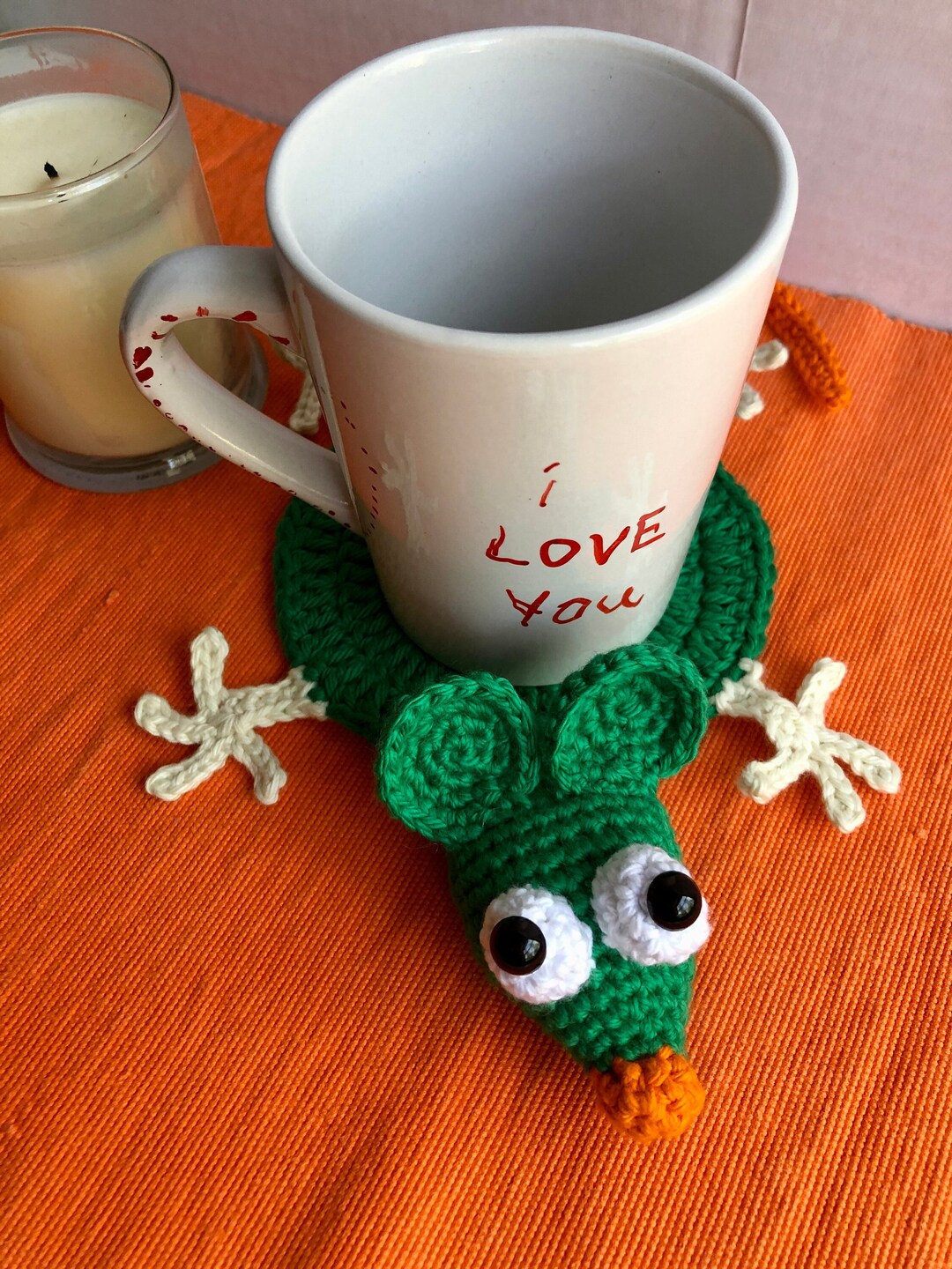 Crocheted Rat Coaster: Whimsical Cotton Drink Coaster - Etsy
