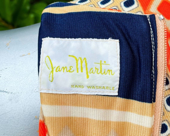 1970s Jane Martin Geometric Peasant Style Maxi Dress - Gem