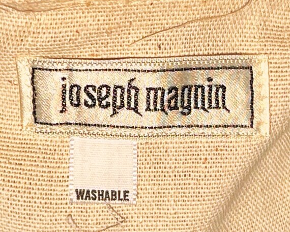 1960s Joseph Magnin Embroidered Floral Linen Maxi - Gem