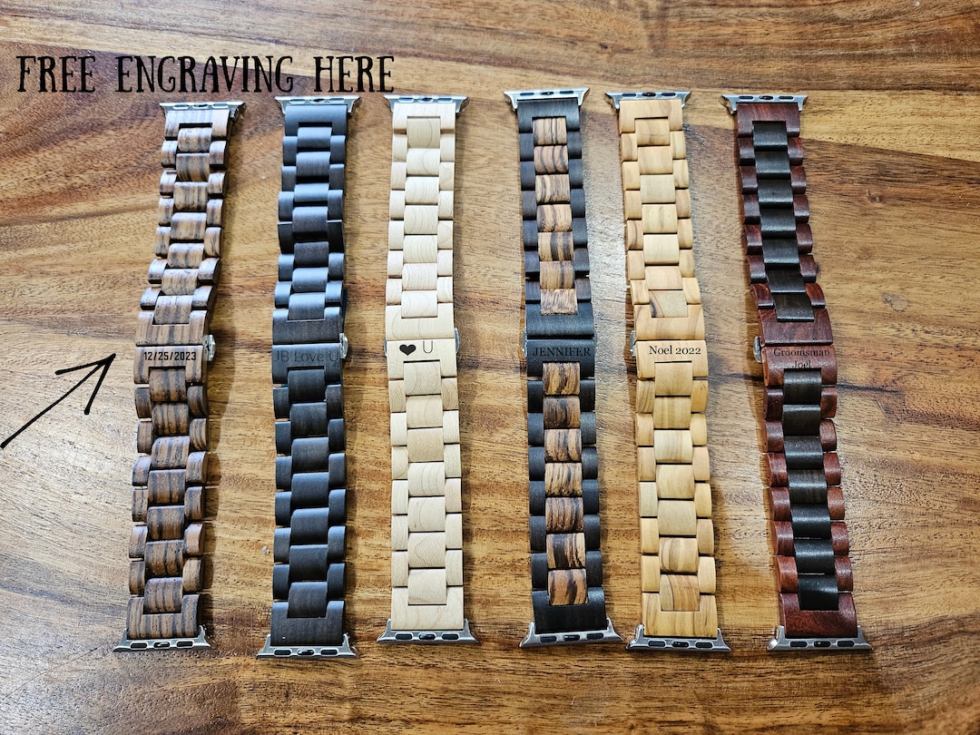Custom Engraved Apple Watch Wood Band,wooden Apple Watch Strap Apple ...