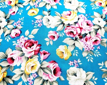 Big Flower Fabric | Etsy