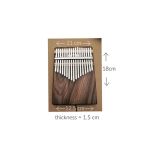 Engraved Wood Kalimba, Single Color Flatboard Wooden 17 Keys Kalimba ...