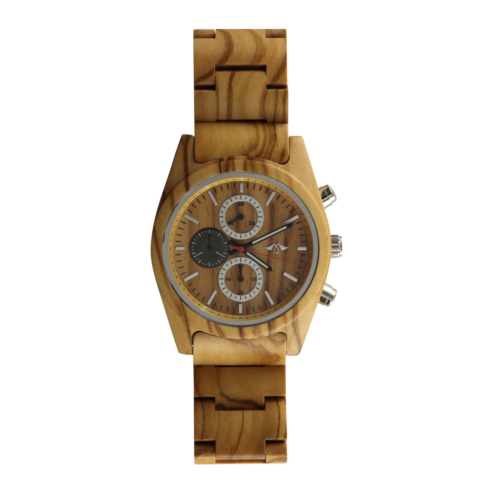Engraved Olive Wood Mens Watch With Olive Wood Watchwood | Etsy