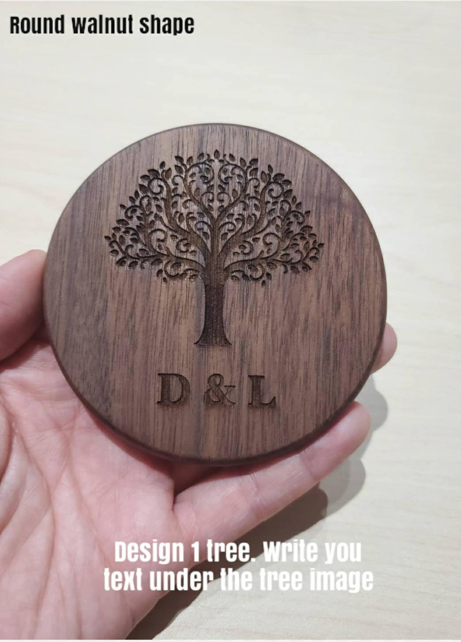 1-5 PCS Walnut Coasters With Holder Engraved Wooden Coasters ...