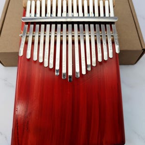 Engraved Wood Kalimba, Single Color Flatboard Wooden 17 Keys Kalimba ...