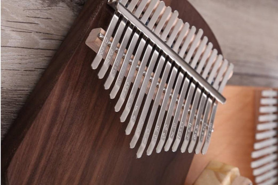 Engraved Wood Kalimba, Single Color Flatboard Wooden 17 Keys Kalimba ...