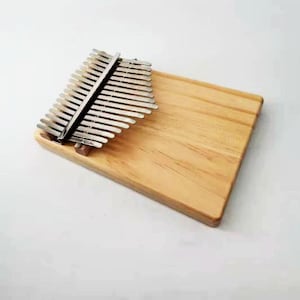 Engraved Wood Kalimba, Single Color Flatboard Wooden 17 Keys Kalimba ...