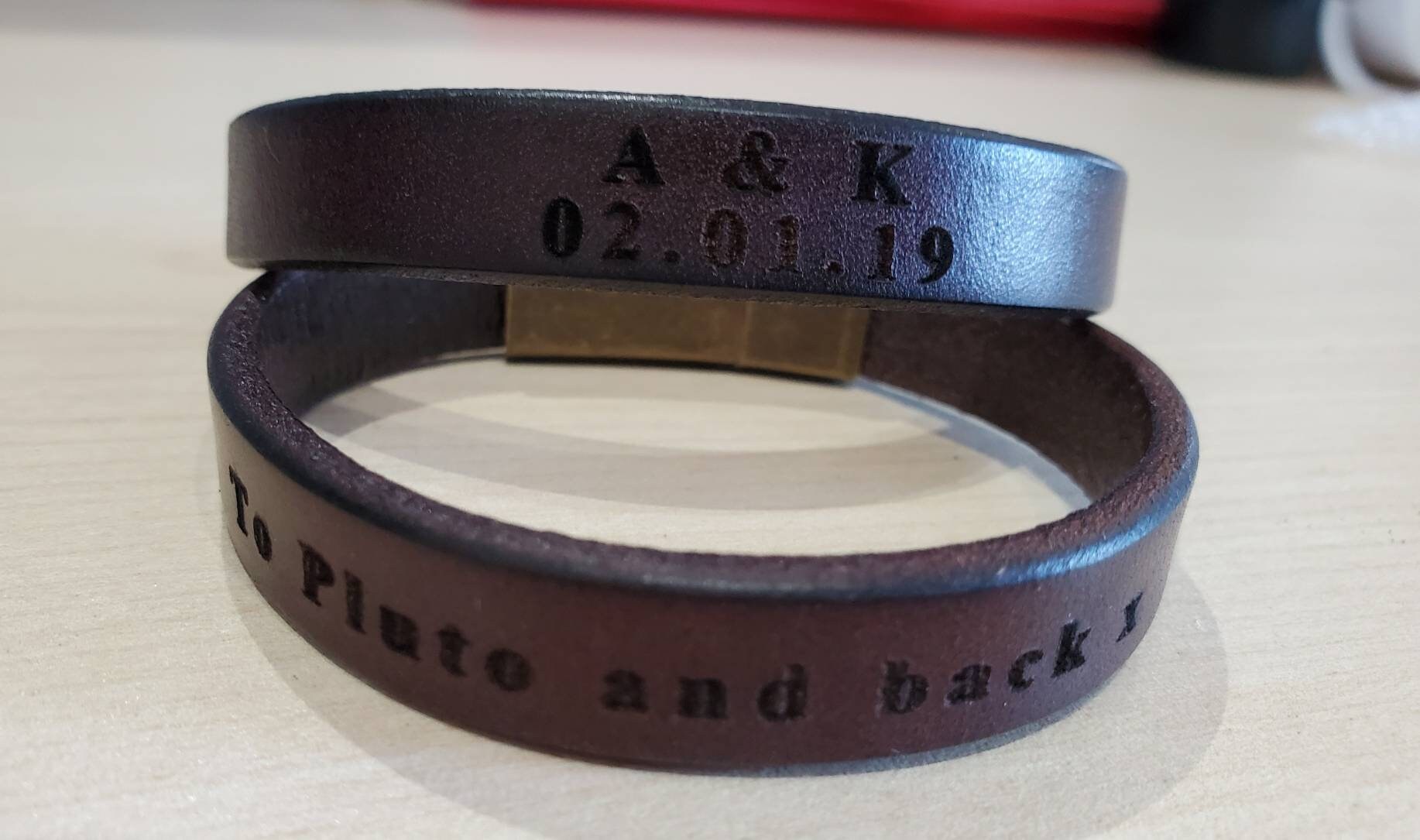 Engraved Leather Bracelet Personalized Leather Band Custom - Etsy Canada