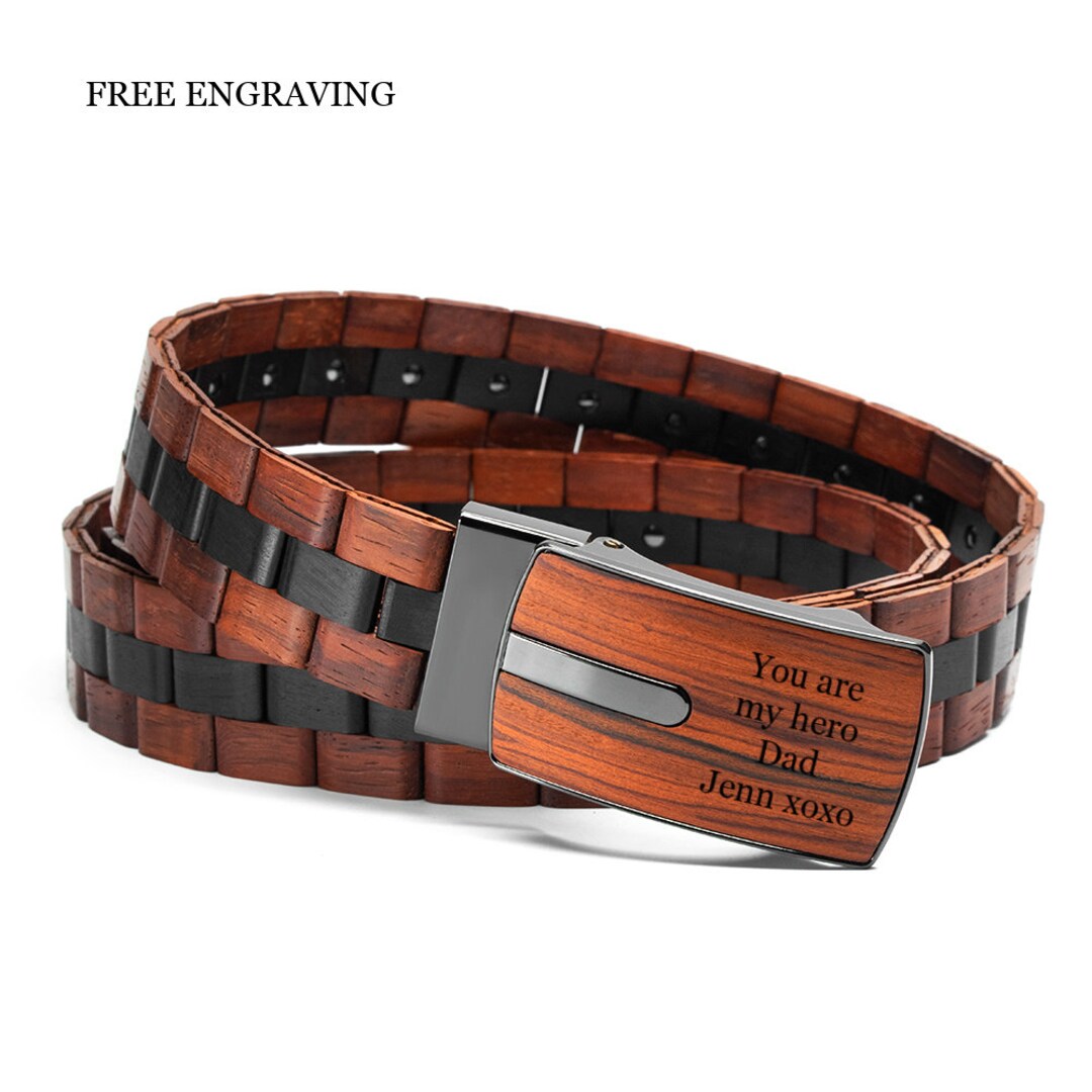 Engraving Wood Belt, Ebony Wood Belt, Wood Belt, Men Wood Belt, Belt ...