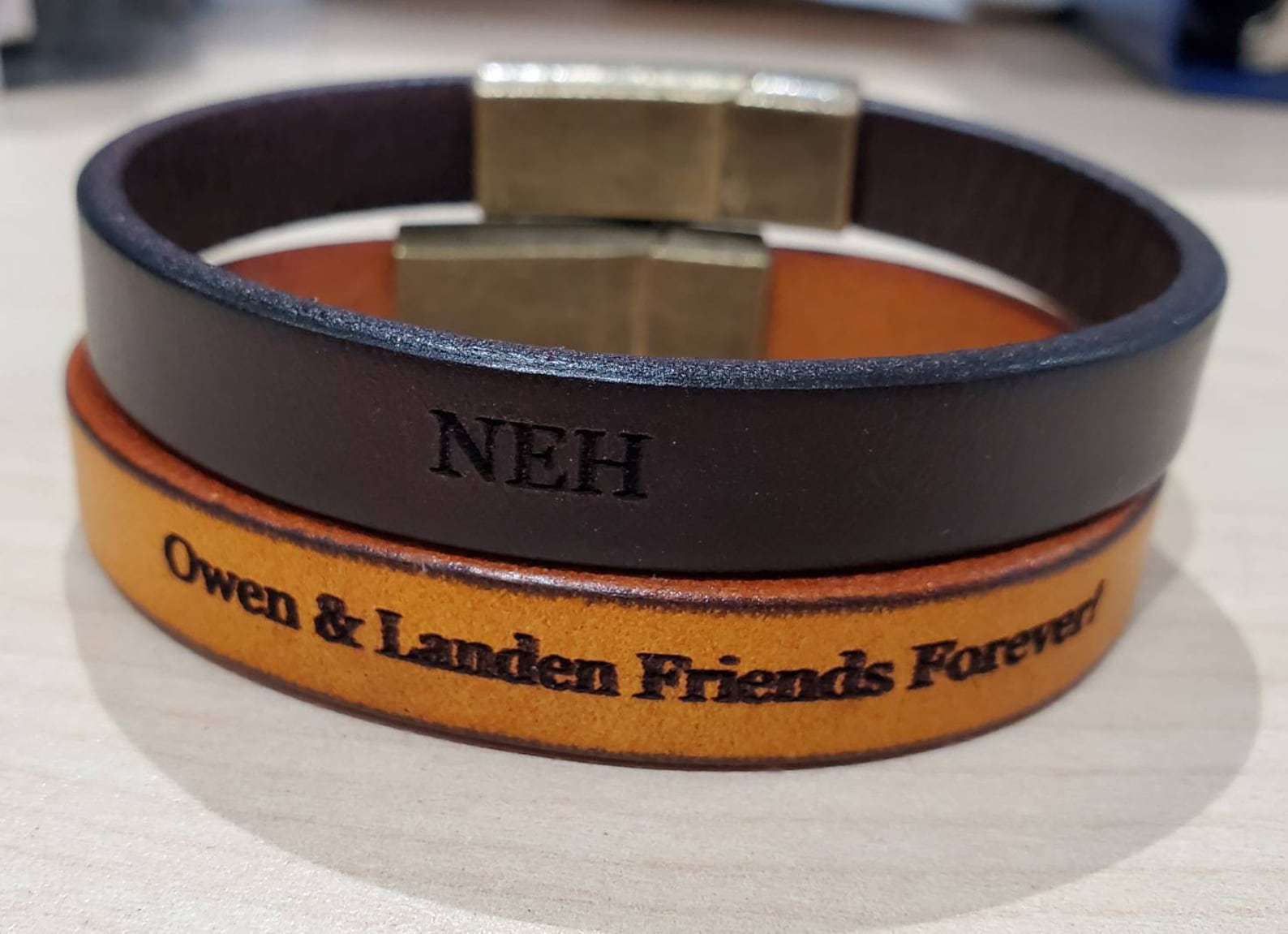 Engraved Leather Bracelet Personalized Leather Band Custom | Etsy