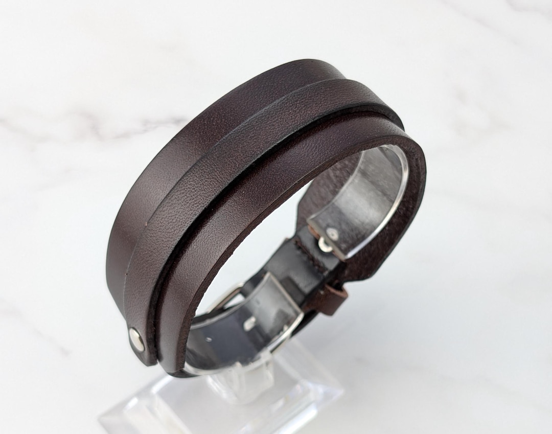 Engraved Leather Bracelet, Personalized Leather Band, Custom Leather ...