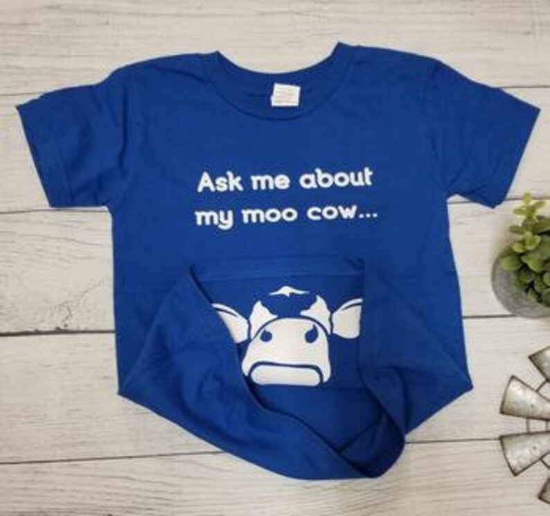 Ask Me About My Moo Cow Shirt Child Kid T-shirt Farm - Etsy