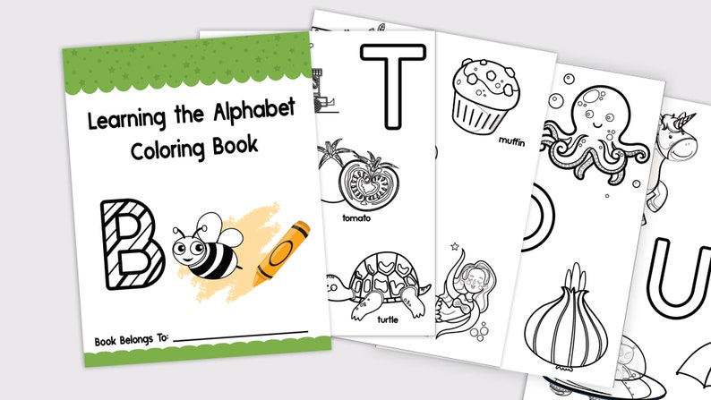 Printable ABC Themed Coloring Book Pre-school & Kindergarten - Etsy