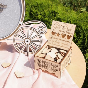 Princess Guest Book Birthday Wood Guest Book Quinceañera Acrylic Guest ...