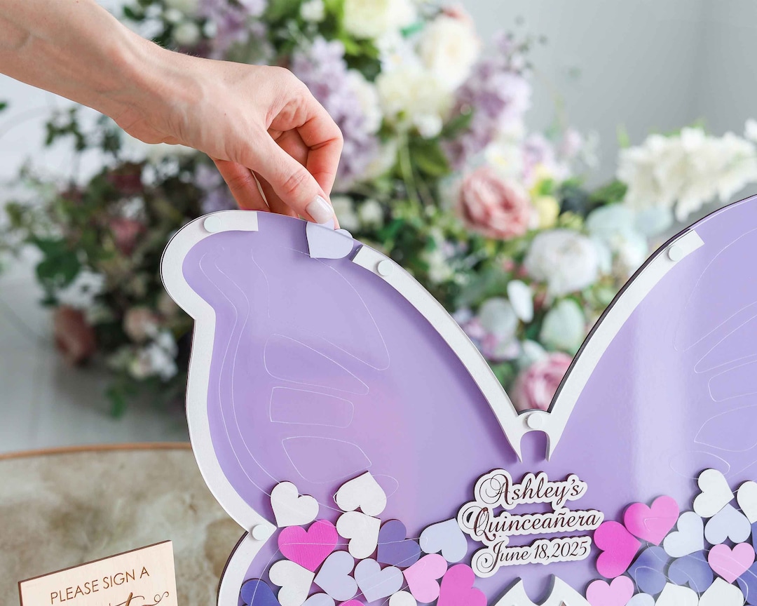 Butterfly Wedding Guest Box, Guest Book Alternative, Customized Guest ...