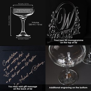 Initial Engraved Cocktail Wine Glass Corporate Housewarming Wedding ...
