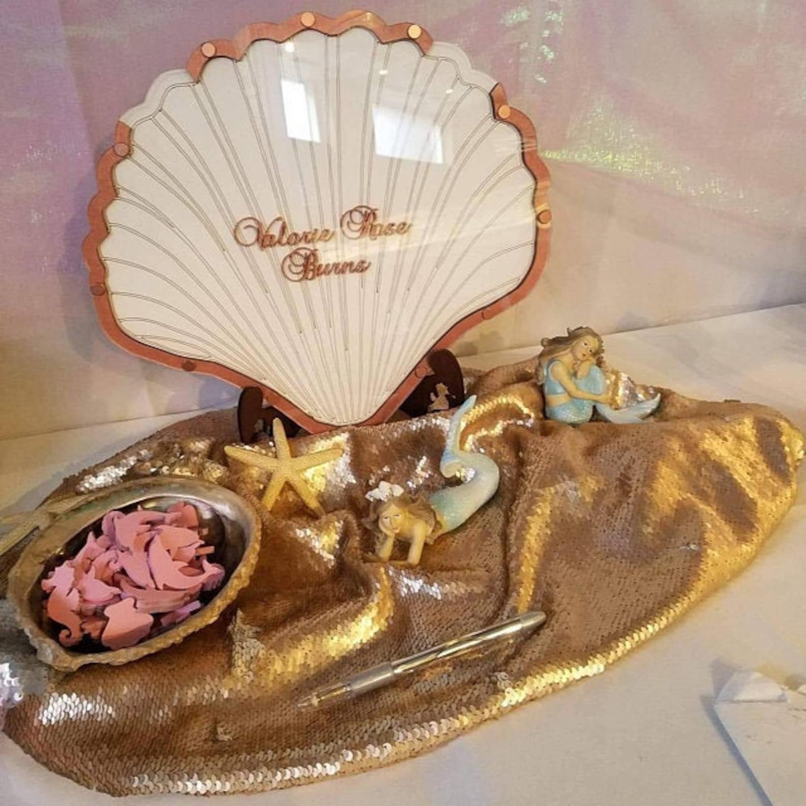 Sea Shell Guest Book Happily Ever After Guestbook Custom - Etsy