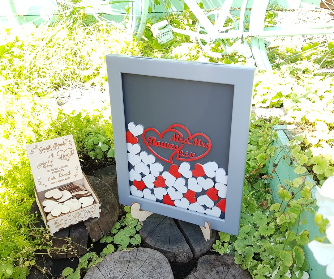 Personalized Wooden Wedding Guest Book, Custom Drop Box for Guest ...