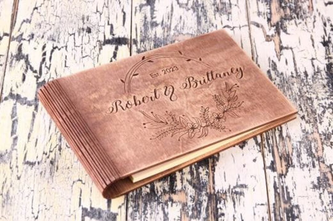 Vintage Wedding Guest Book, Wedding Sign in Book, Custom Guest Book ...