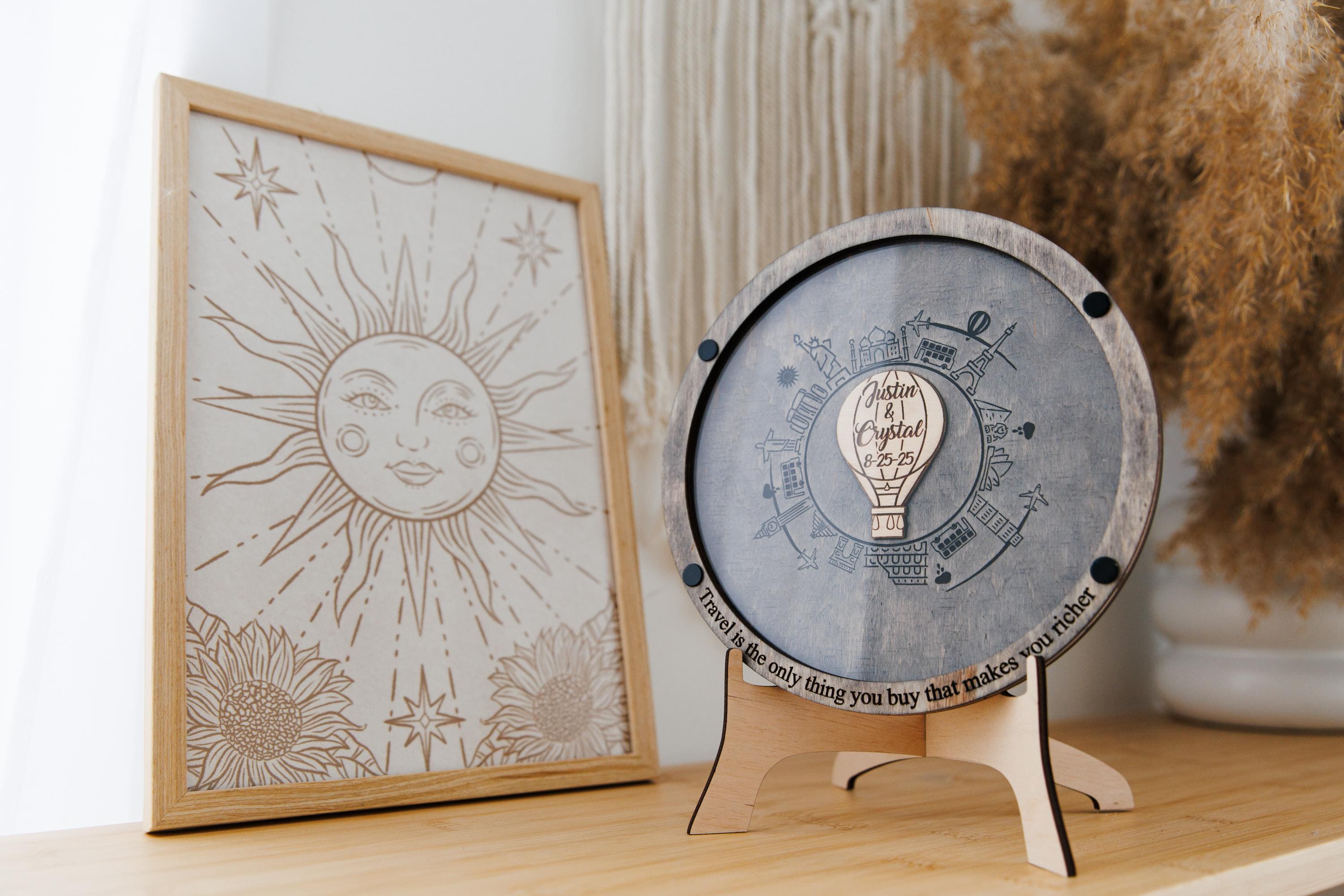 Personalized Wooden Travel Fund Box With World Map Design – Custom ...