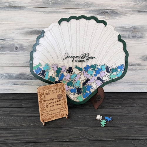 Sea Shell Shape Guest Book Beach Wedding Guestbook Tropical | Etsy