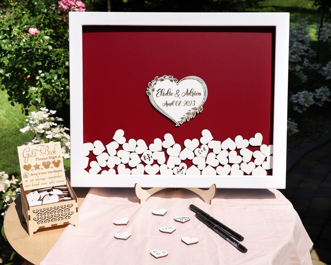Personalized Guest Book for Signature, Wedding Guest Book Frame ...